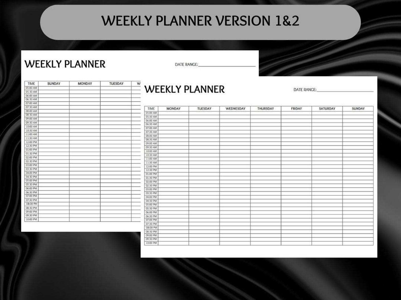 Weekly Schedule Planner, Task List Organizer, Hourly Planner, Time ...