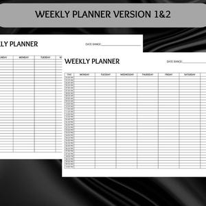 Weekly Schedule Planner, Task List Organizer, Hourly Planner, Time ...