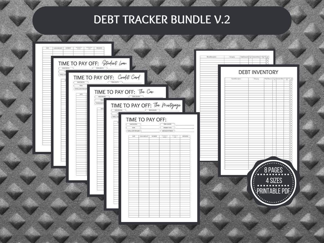 Debt Tracker Printable, Student Loan Planner, Mortgage Payment Tracker ...
