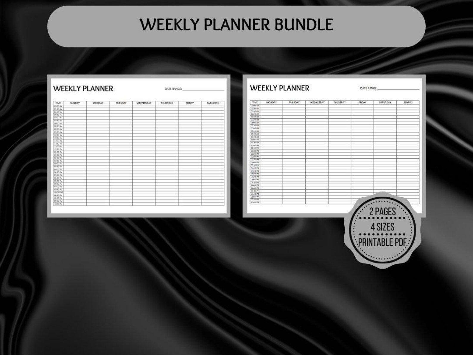 Weekly Schedule Planner, Task List Organizer, Hourly Planner, Time ...