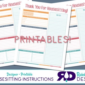 Housesitting Instructions - Printable PDF - Etsy