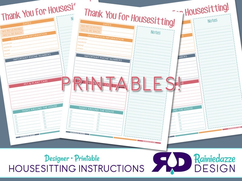Housesitting Instructions - Printable PDF - Etsy