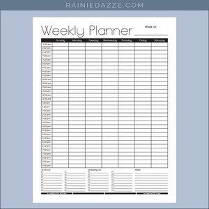 Weekly Planner - Teacher, Student, Parent, Professional - Single Page ...