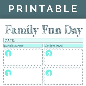 Family Fun Day Itinerary - Printable PDF - Etsy