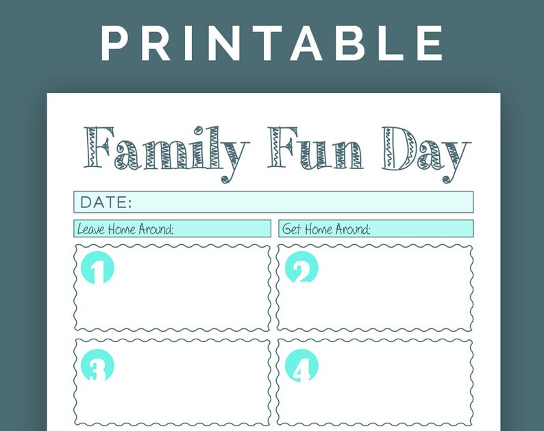 Family Fun Day Itinerary - Printable PDF - Etsy