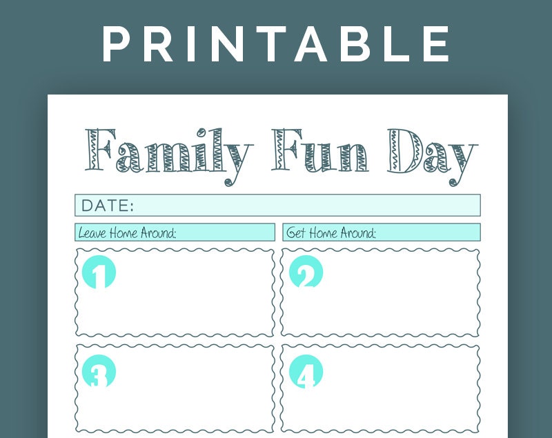 Family Fun Day Itinerary - Printable PDF - Etsy