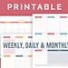 Monthly and Weekly Calendar Set - Etsy