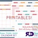 Monthly and Weekly Calendar Set - Etsy