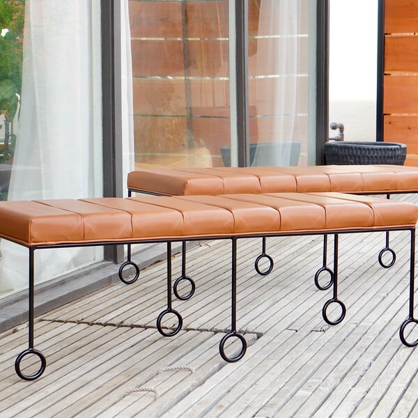 Leather Bench - Etsy