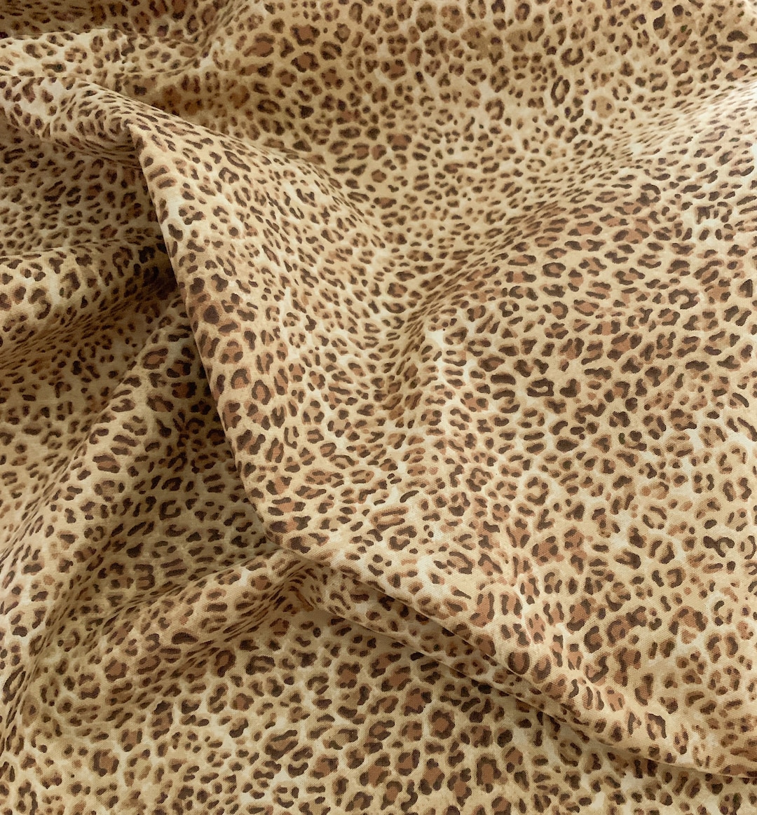 Small Leopard Print Cotton Fabric, Beige & Brown Animal Print - Etsy