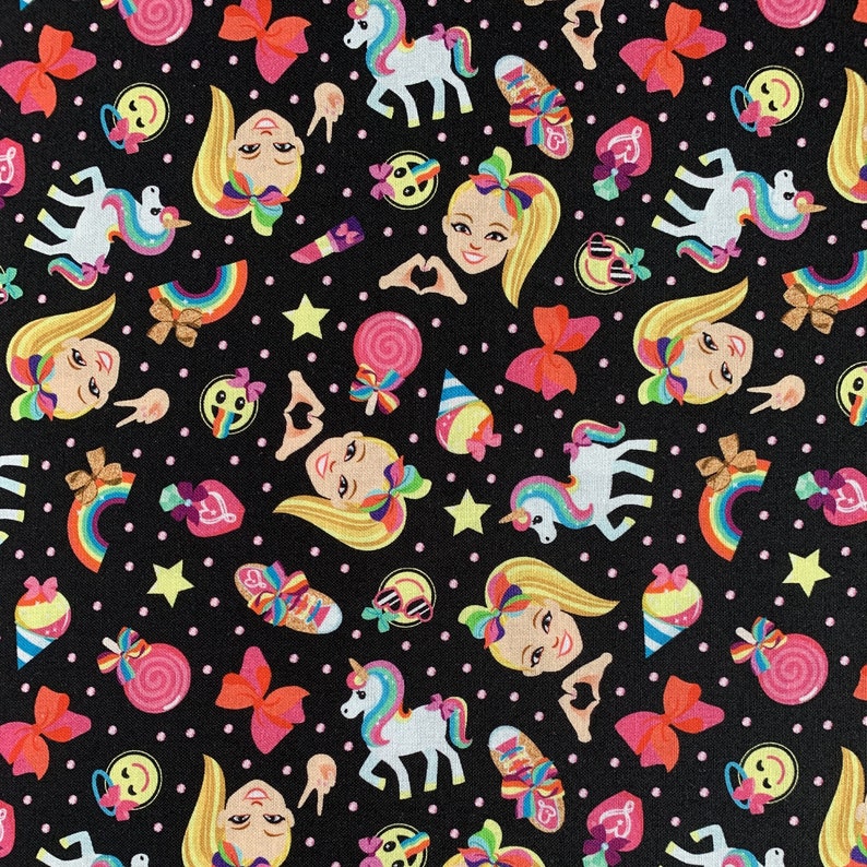 Jojo Siwa Rainbow Emoji 100% Cotton Fabric Nickelodeon Made - Etsy