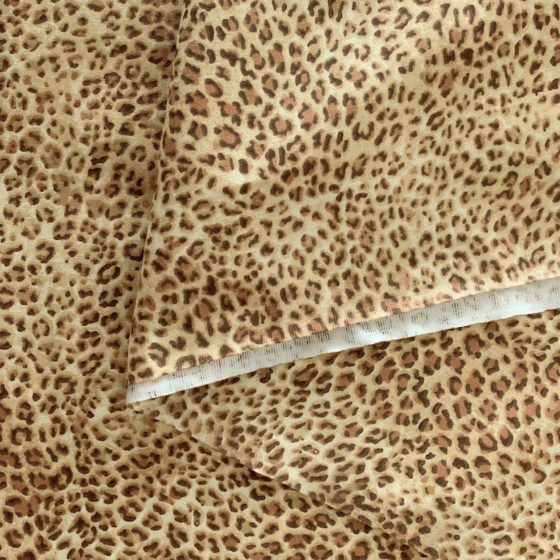 Small Leopard Print Cotton Fabric, Beige & Brown Animal Print - Etsy