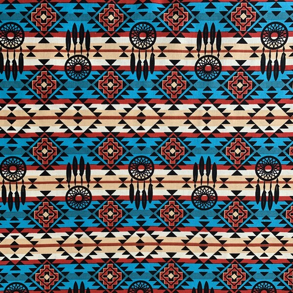 Aztec Print Cotton Fabric - Etsy