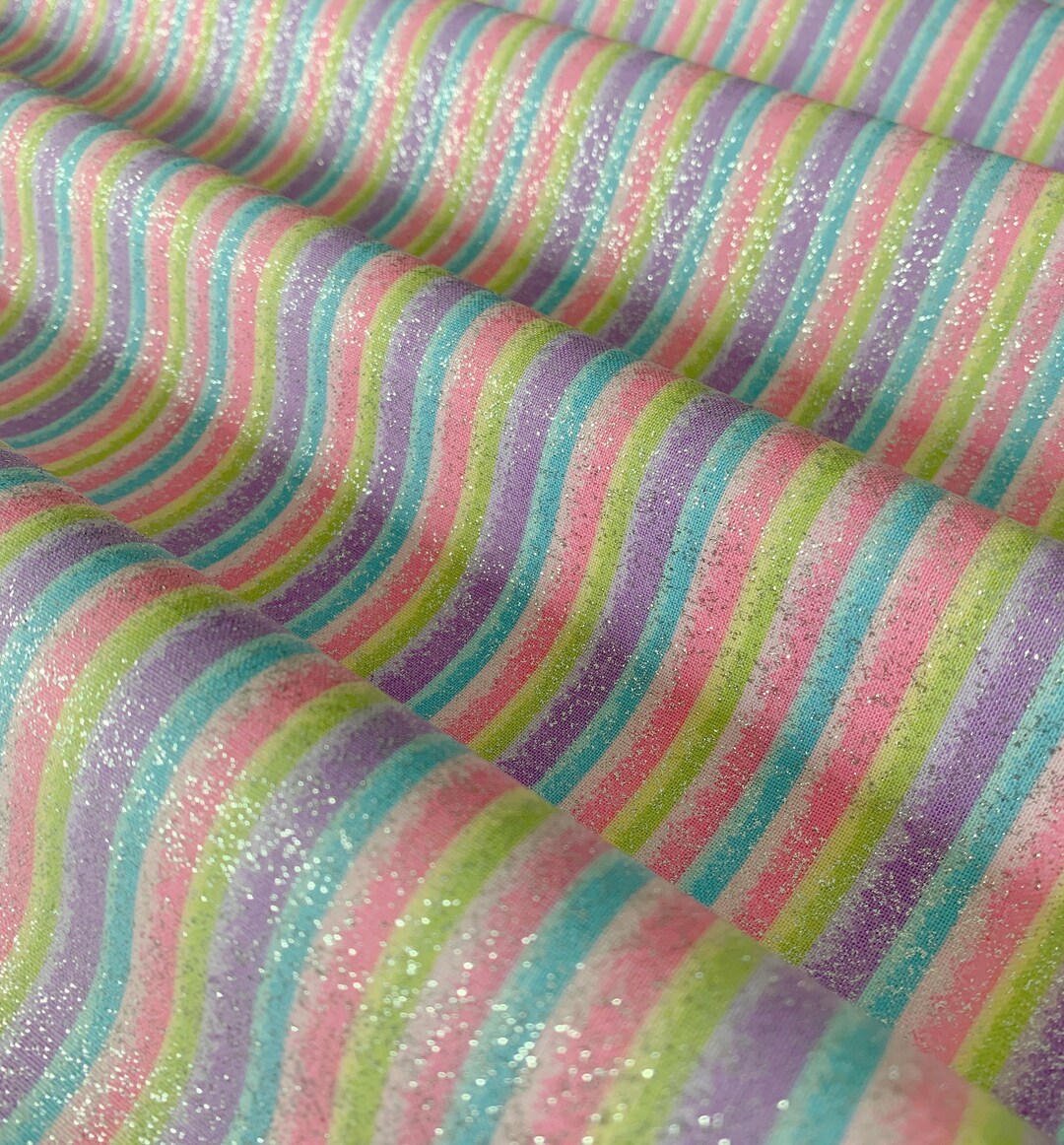 Pastel Rainbow Stripe Fabric Quilting Weight 100% Cotton - Etsy