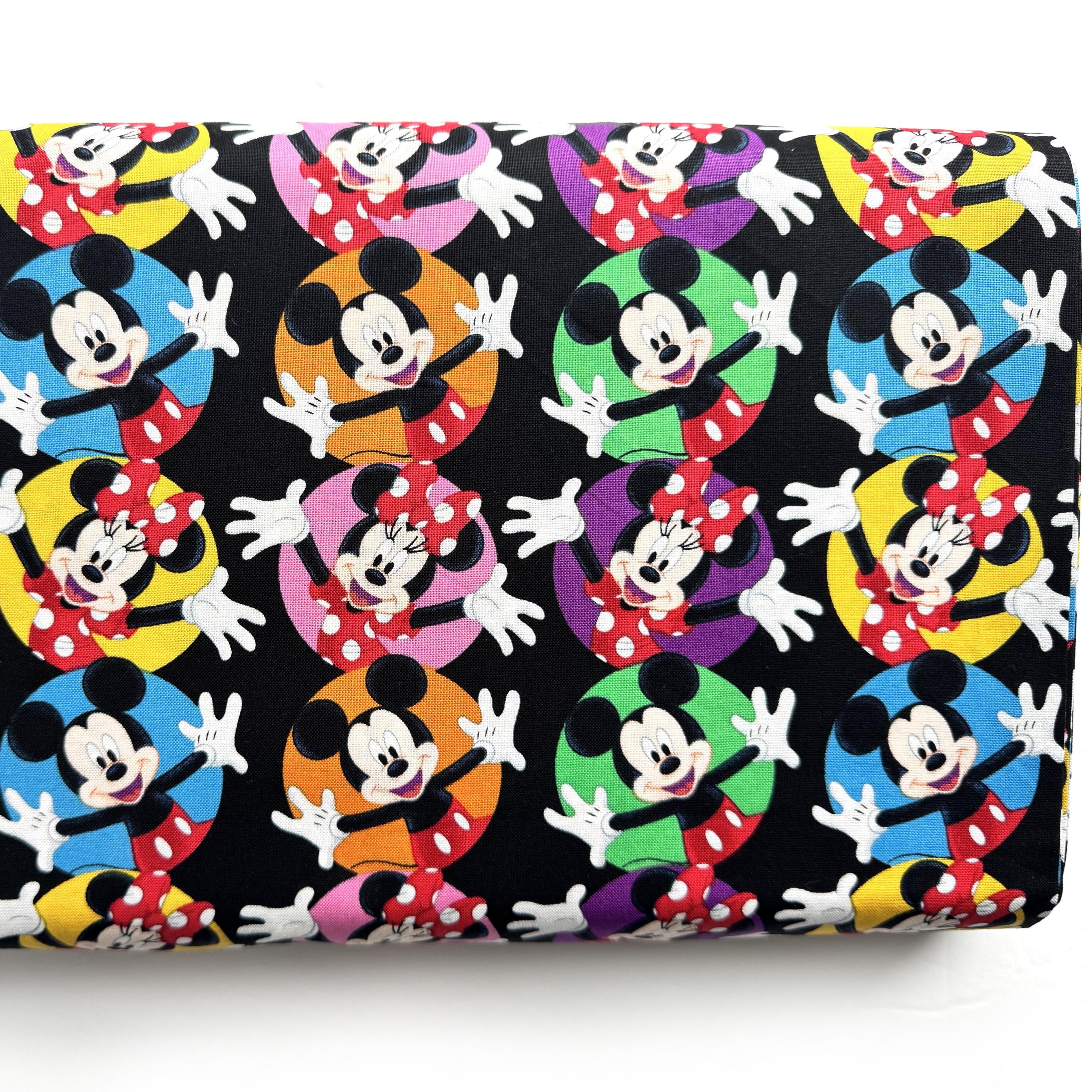 Mickey and Minnie Mouse Cotton Fabric, Priced by the Half Yard, Disney ...