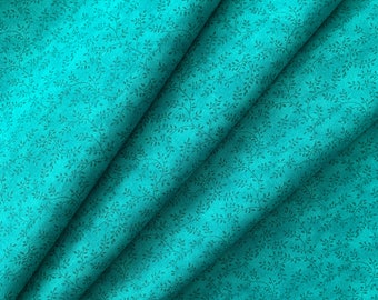 Boho Green Botanical Watercolor Fabric Bohemian Foli Teal by Crystal ...