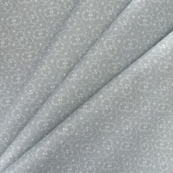 Gray Floral Fabric - Etsy