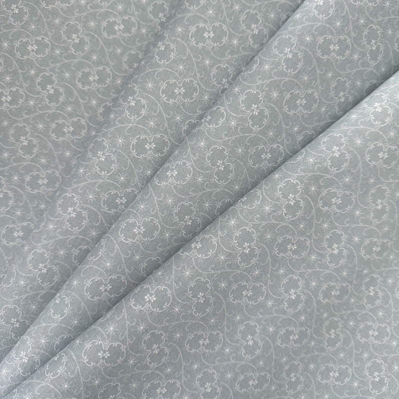 Gray Floral Fabric - Etsy