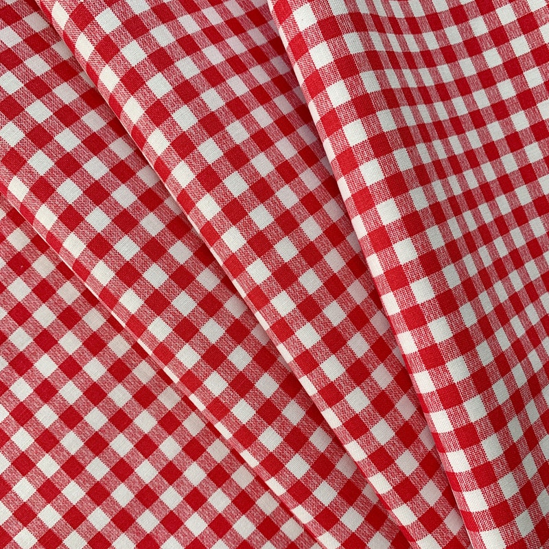 Cotton Red Check Fabric - Etsy