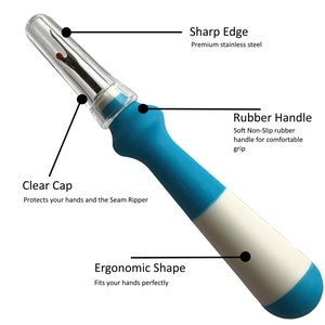 Seam Ripper, Ergonomic Handle, Soft Comfort Grip Thread Picker, Rubber ...