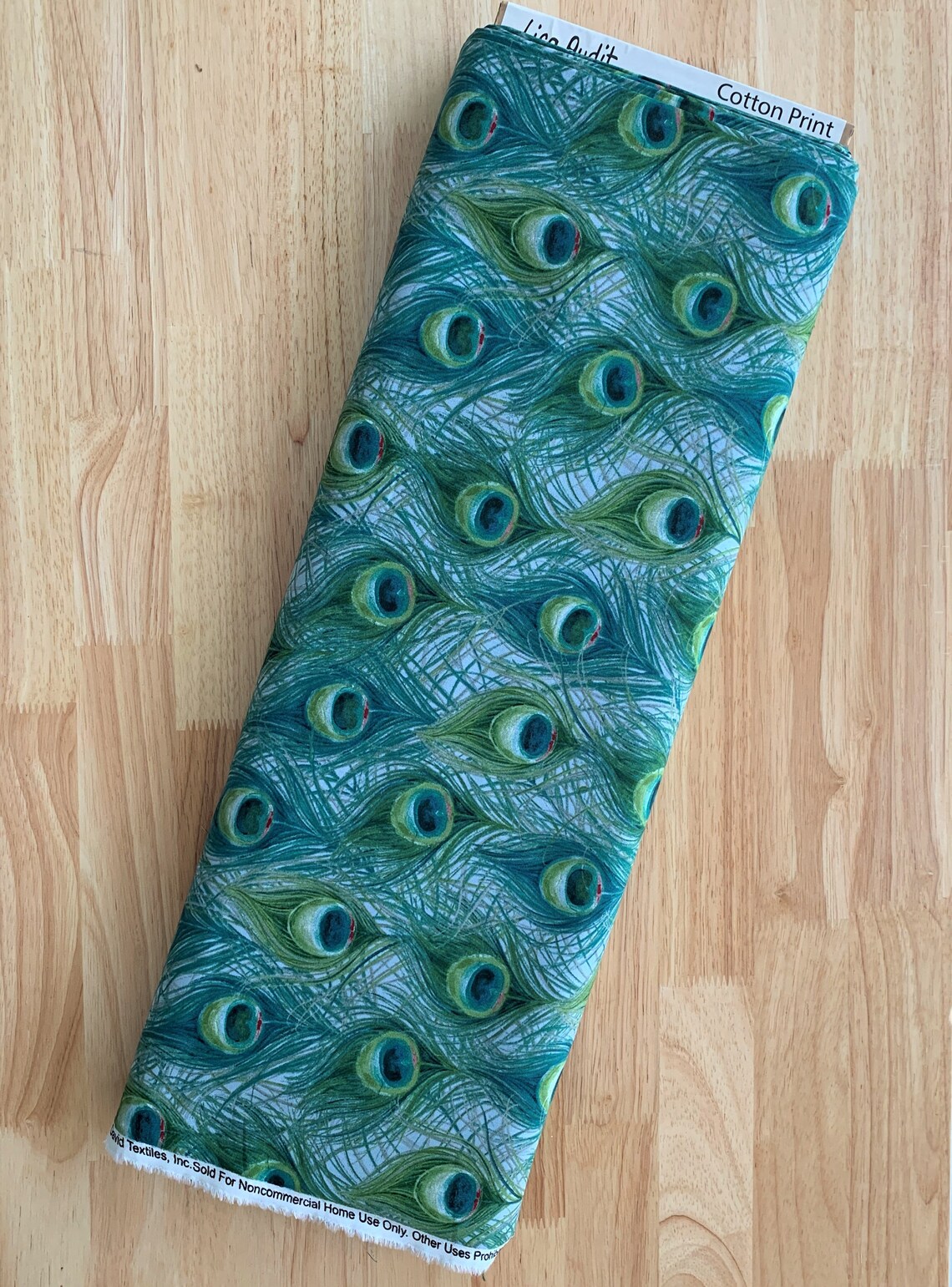 Peacock Feathers 100% Cotton Fabric | Etsy