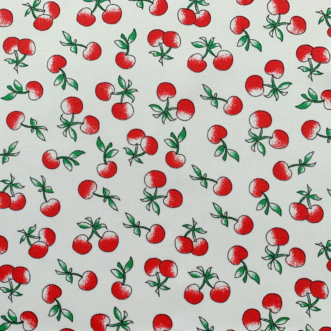 Red Cherries Print Cotton Fabric, Quilting & Home Decor, 60" Wide - Etsy