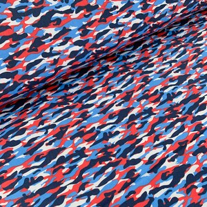 Patriotic Camo Fabric, Red White Blue Cotton, Quilting Apparel - Etsy
