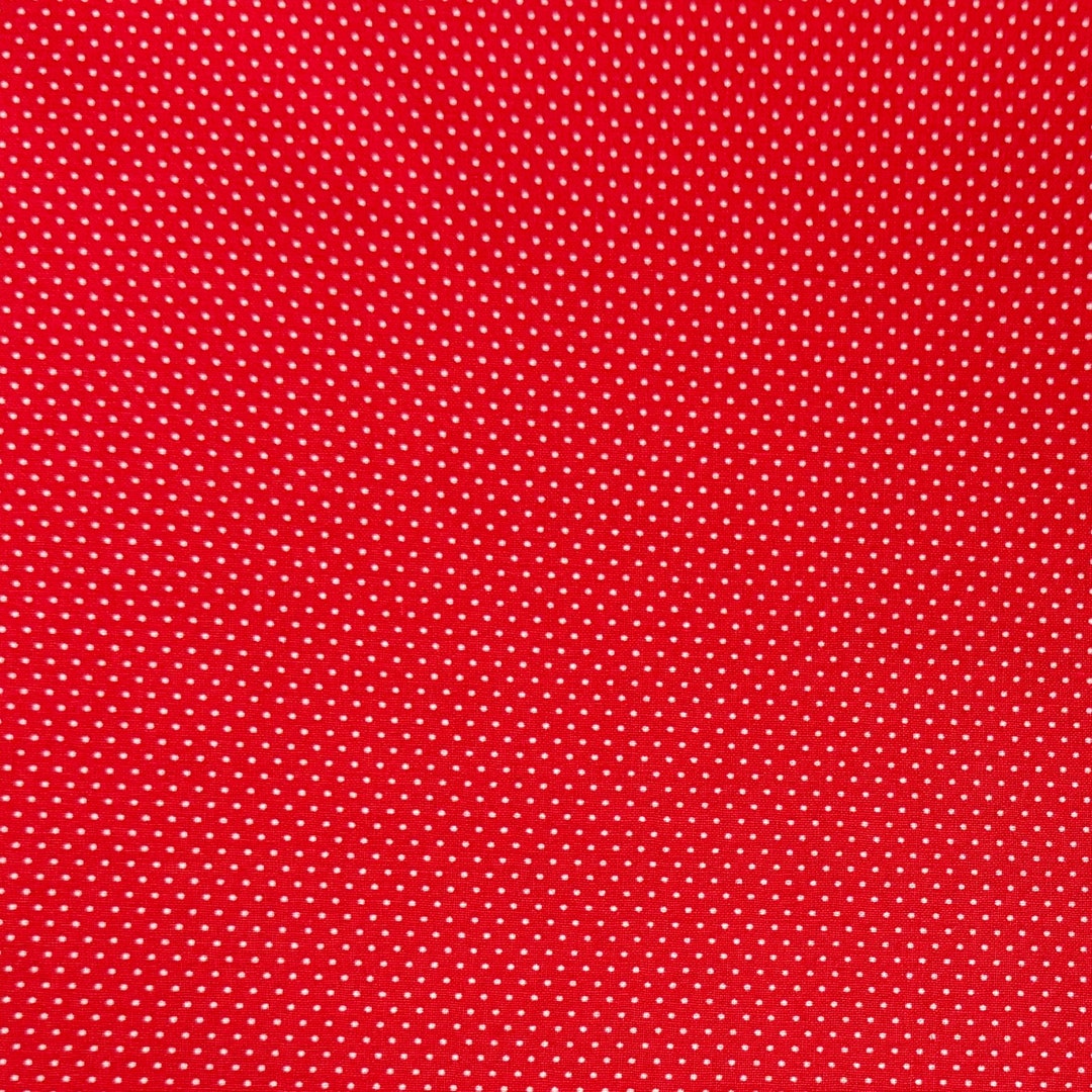 100% Cotton Fabric, Red Pin Dots, 1st Quality Quilting Fabric, Fabric ...