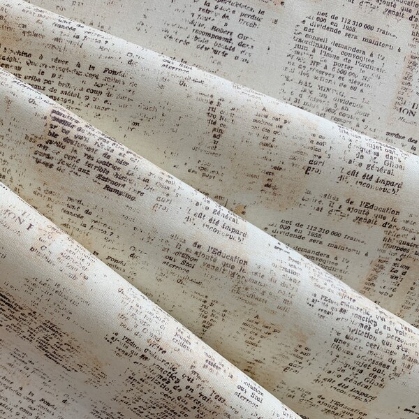 French Script Fabric - Etsy UK