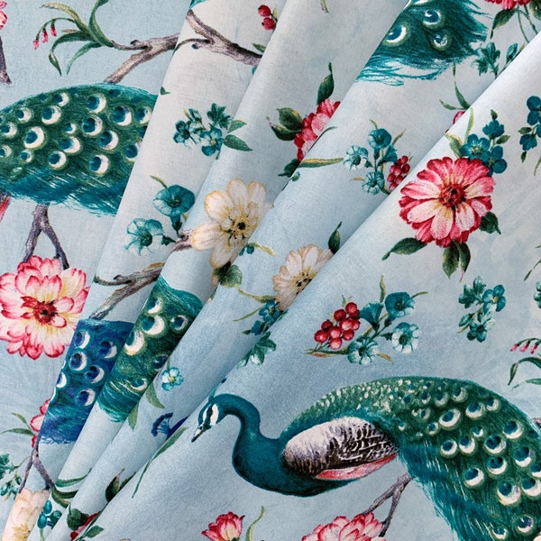 Peacock Fabric - Etsy