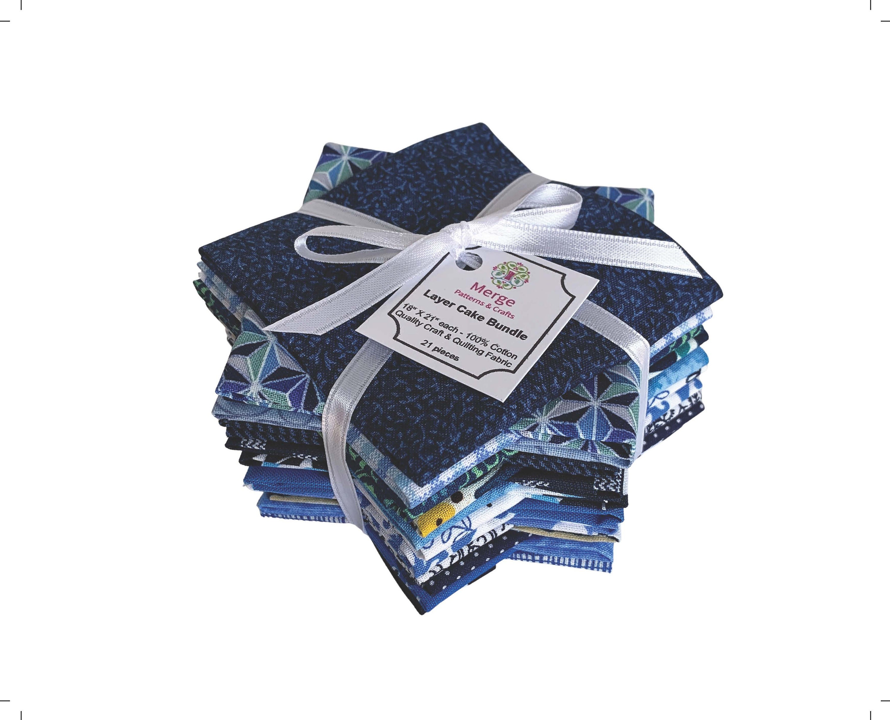 Blue Layer Cake Fabric Bundle of 21 Pieces Pre-Cuts 10 x 10 | Etsy