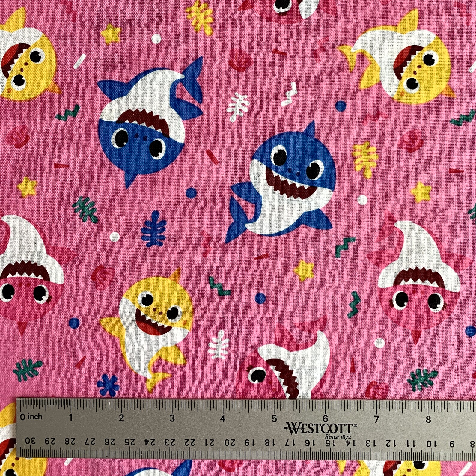 Baby Shark 100% Cotton Fabric Pinkfong Shark Family Party - Etsy