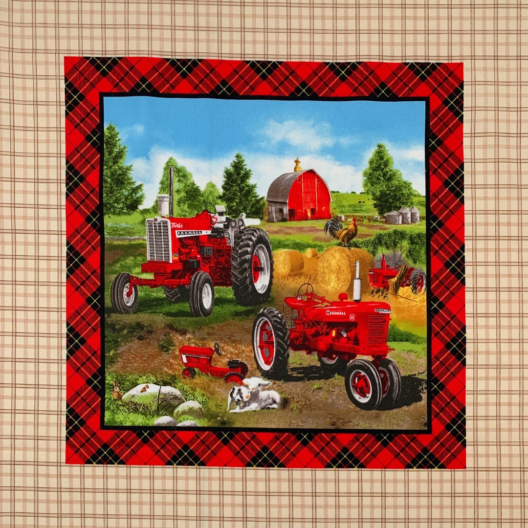Farmall Tractor 100% Cotton Fabric Panel, by Sykel Enterprises ...