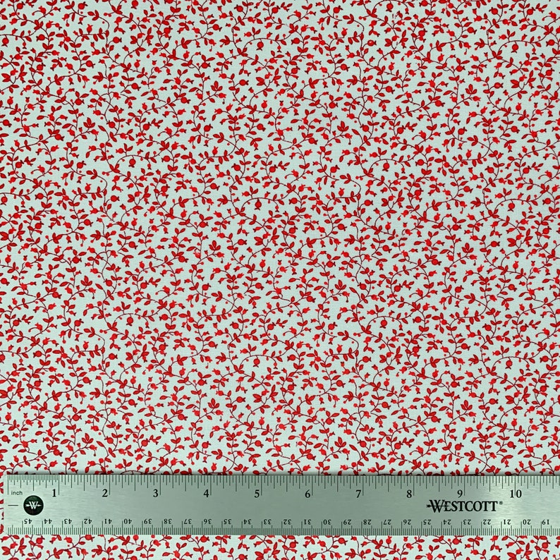 Red Calico Floral Cotton Fabric, Quilting & Apparel, 44/45" - Etsy