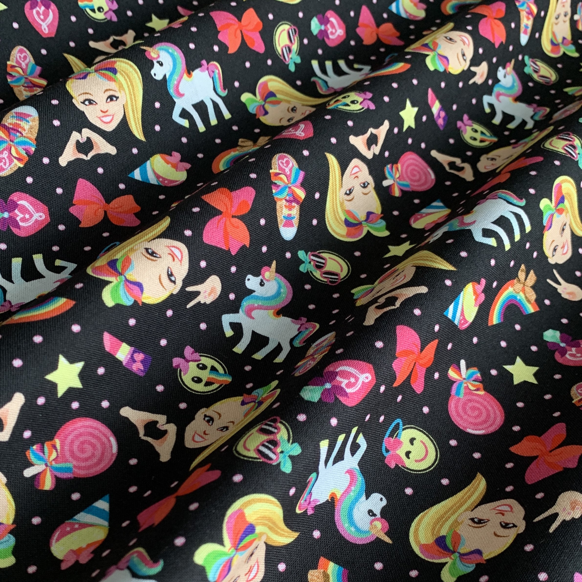 Jojo Siwa Rainbow Emoji 100% Cotton Fabric Nickelodeon Made - Etsy