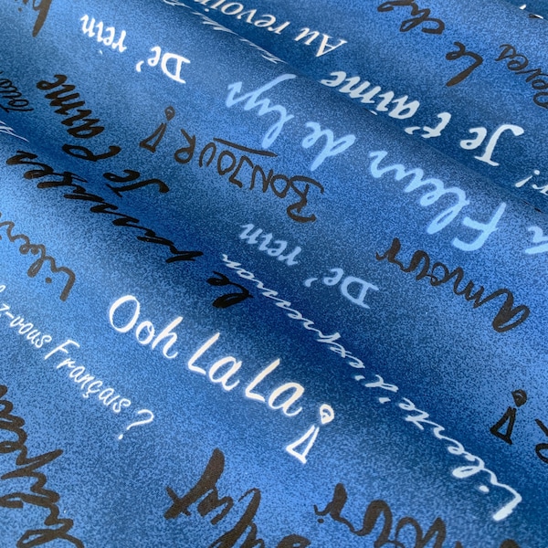 French Script Upholstery Fabric - Etsy