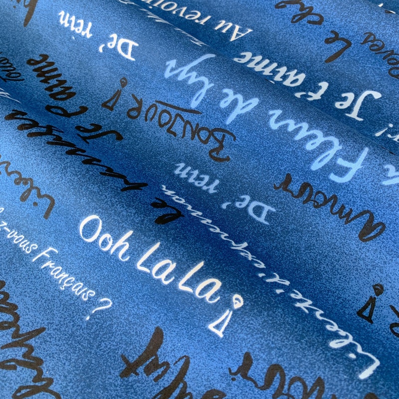 French Script Fabric - Etsy UK