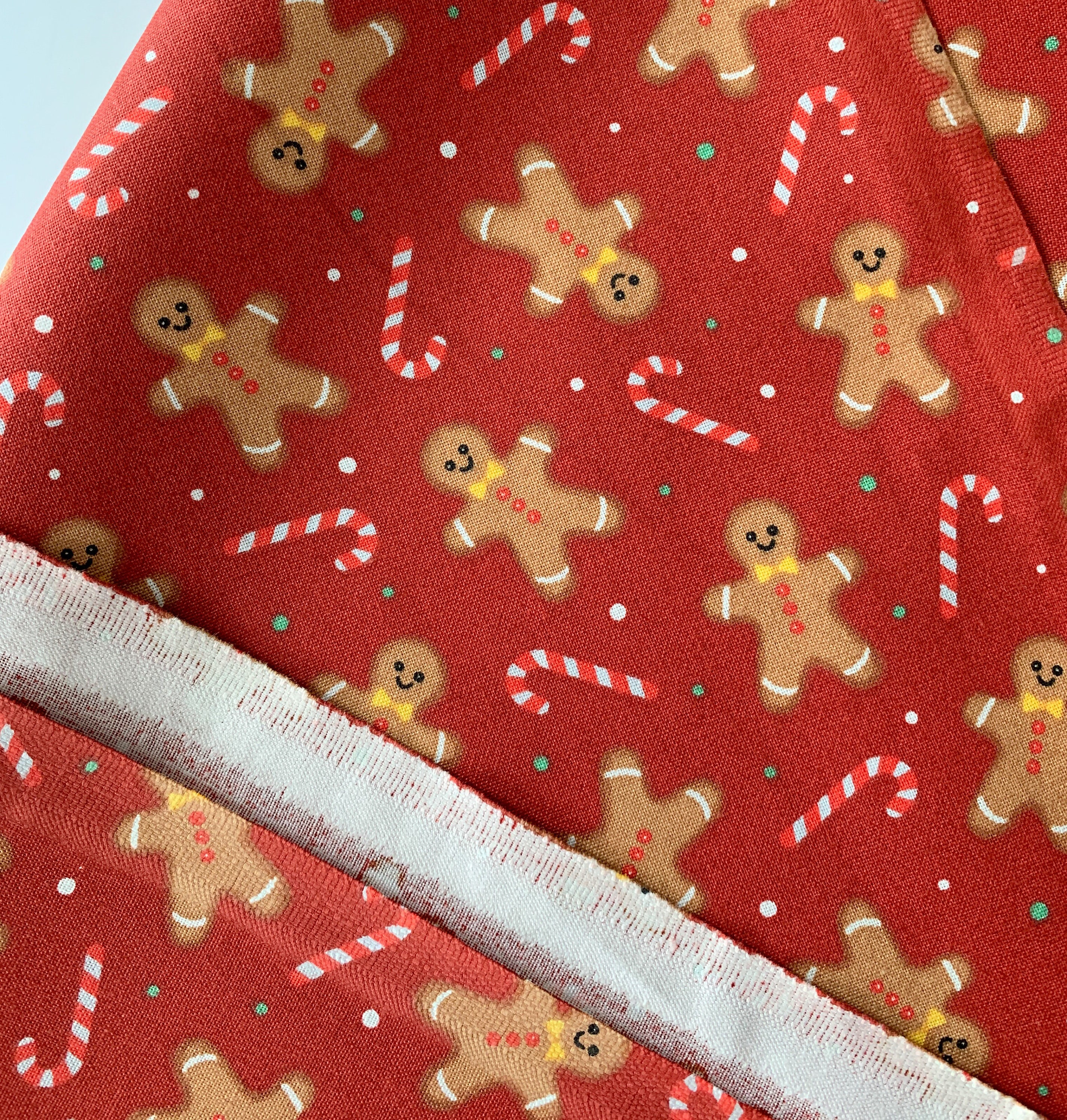 Gingerbread Dance Cotton Fabric, Christmas Candy Canes Print, Quilting ...