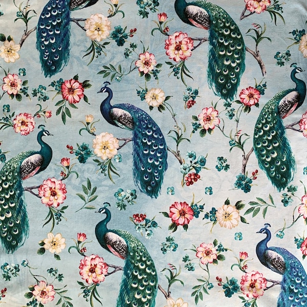 Peacock Fabric - Etsy