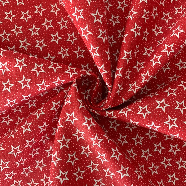Red Stars Fabric - Etsy