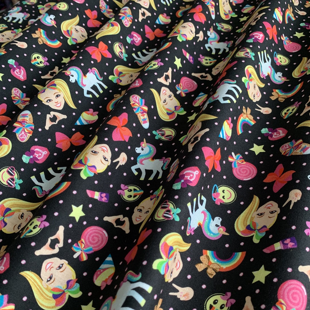 Jojo Siwa Rainbow Emoji 100% Cotton Fabric, Nickelodeon, Made by ...