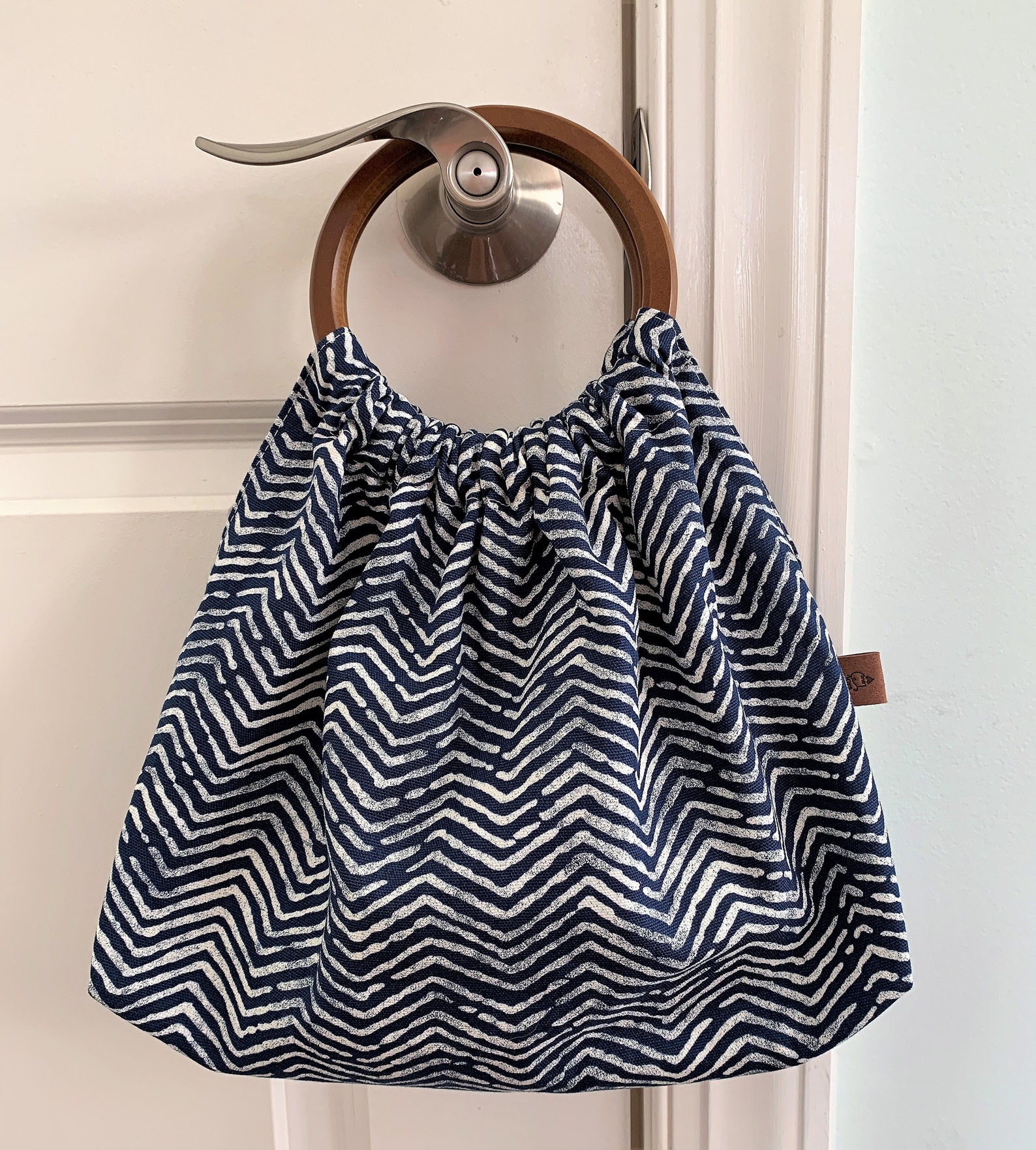 Ring Handle Bag PDF Sewing Pattern, Modern Granny Bag, Wood Handle ...