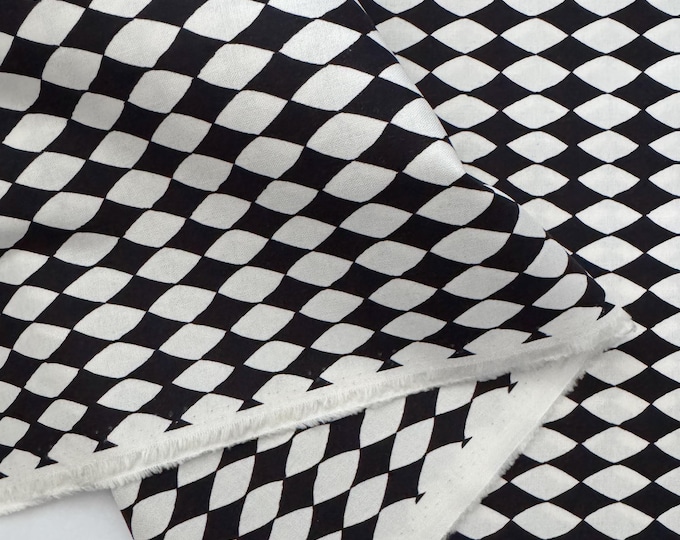 Diamond Print Black & White Cotton Fabric, Loralie Designs - Etsy