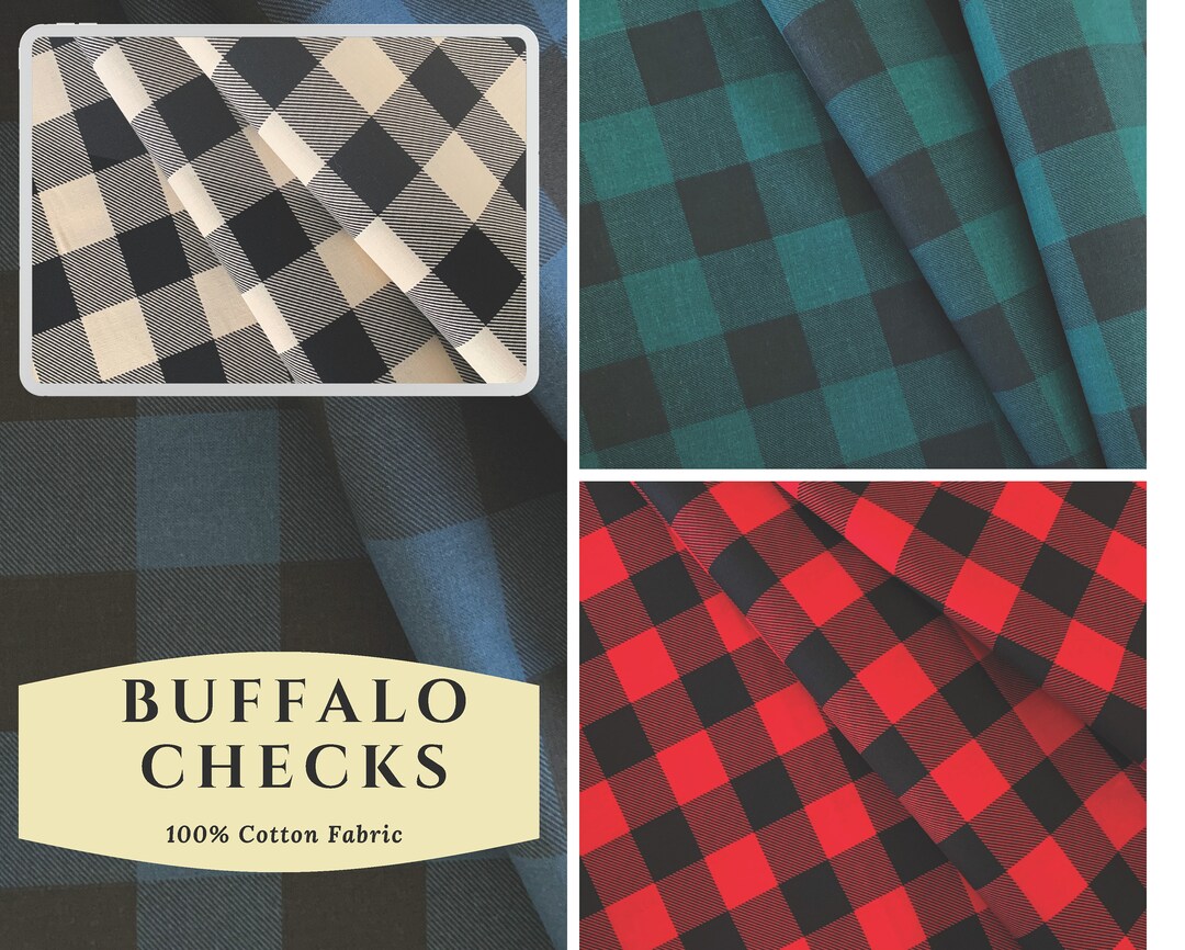 Buffalo Checks 100% Cotton Fabric, Fabric by the Yard, Plaid Cotton ...