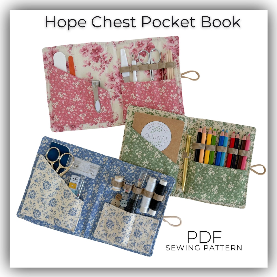 Hope Chest Pocket Book Sewing Pattern, Travel Organizer (PDF Download ...