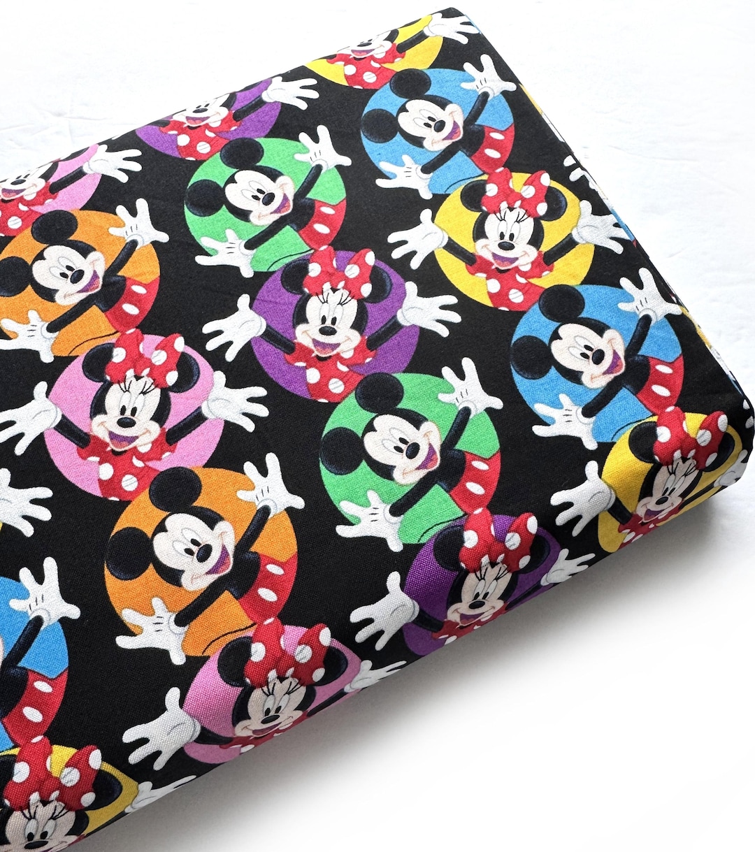 Mickey and Minnie Mouse Cotton Fabric, Priced by the Half Yard, Disney ...