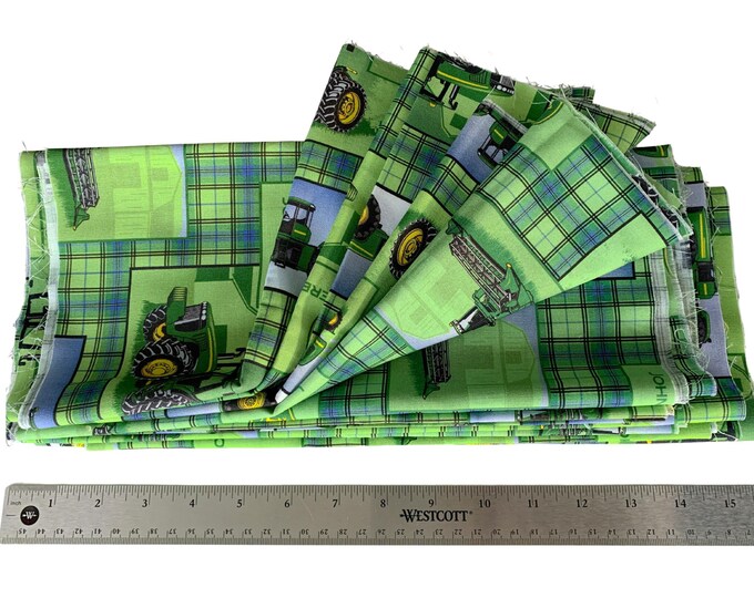 John Deere Fabric Cuts, 1 Pound Licensed John Deere Fabric, 100% ...