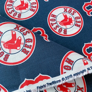 Boston Red Sox Fabric, 100% Cotton Quilting Fabric - Etsy