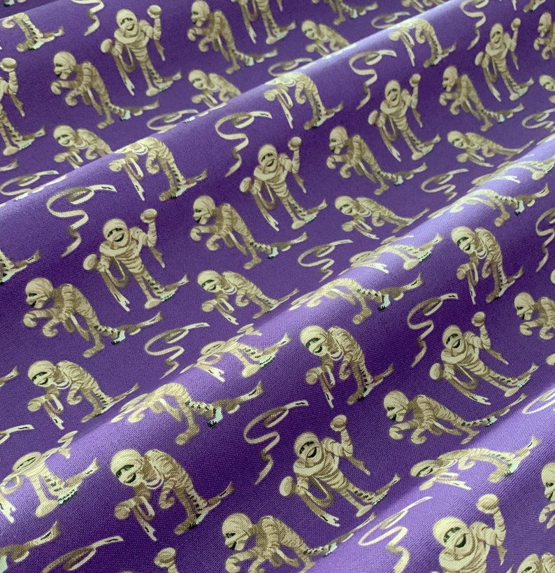 Terrifying Mummy Halloween 100% Cotton Fabric, Purple - Etsy