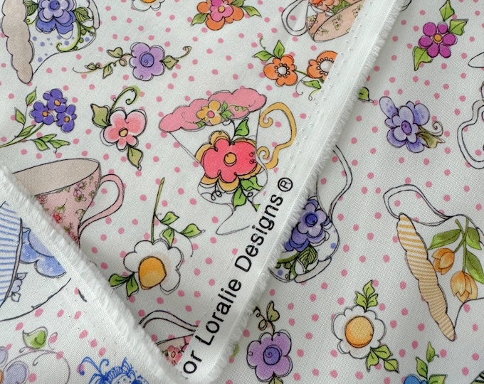 Premium Cotton Fabric, Tea Cup Toss, Loralie Fabrics, 100% Cotton - Etsy